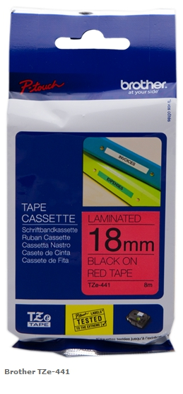 Cinta Brother Negro/Rojo TZe-441 TZ-441 - Tinta Inkjet y cintas